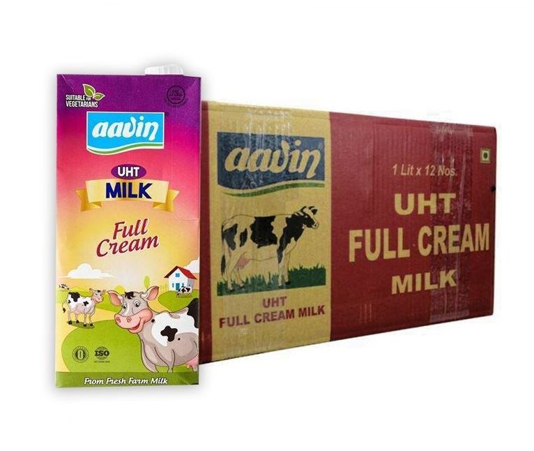 AAVIN Full Cream UHT Milk - 12 x 1 L – FromIndia.com