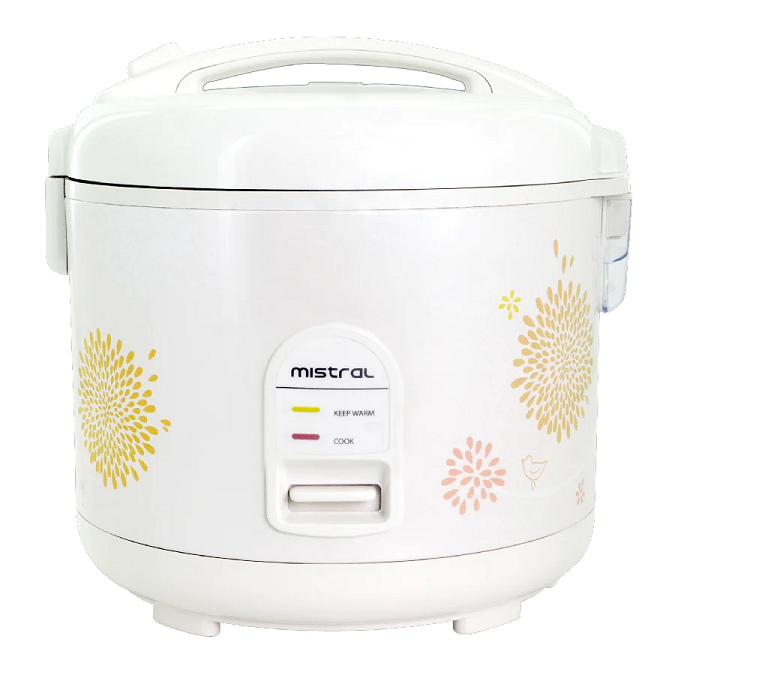 Mistral Electric Rice Cooker with Removable Nonstick Inner Pot - 1.8L
