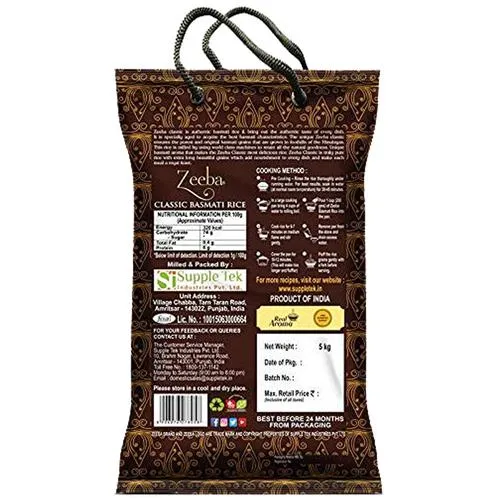 Zeeba Classic Basmati Rice - 5 Kg – FromIndia.com